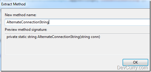 Refactoring code using Extract Method in Visual Studio 2010 Refactoring code using Extract Method in Visual Studio 2010